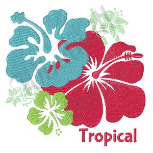 Tropical Flower Hawaiian - Machine Embroidery Design, Embroidery ...