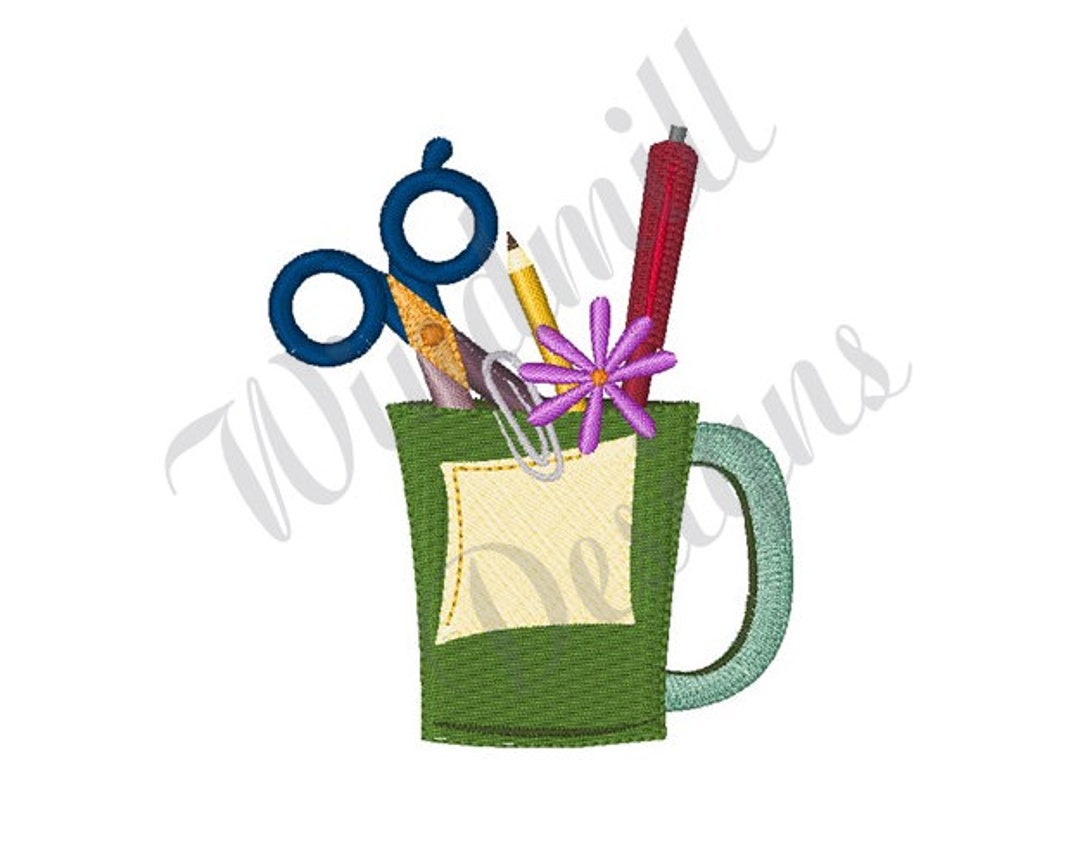 Desktop Pen Holder Machine Embroidery Design, Embroidery Designs ...