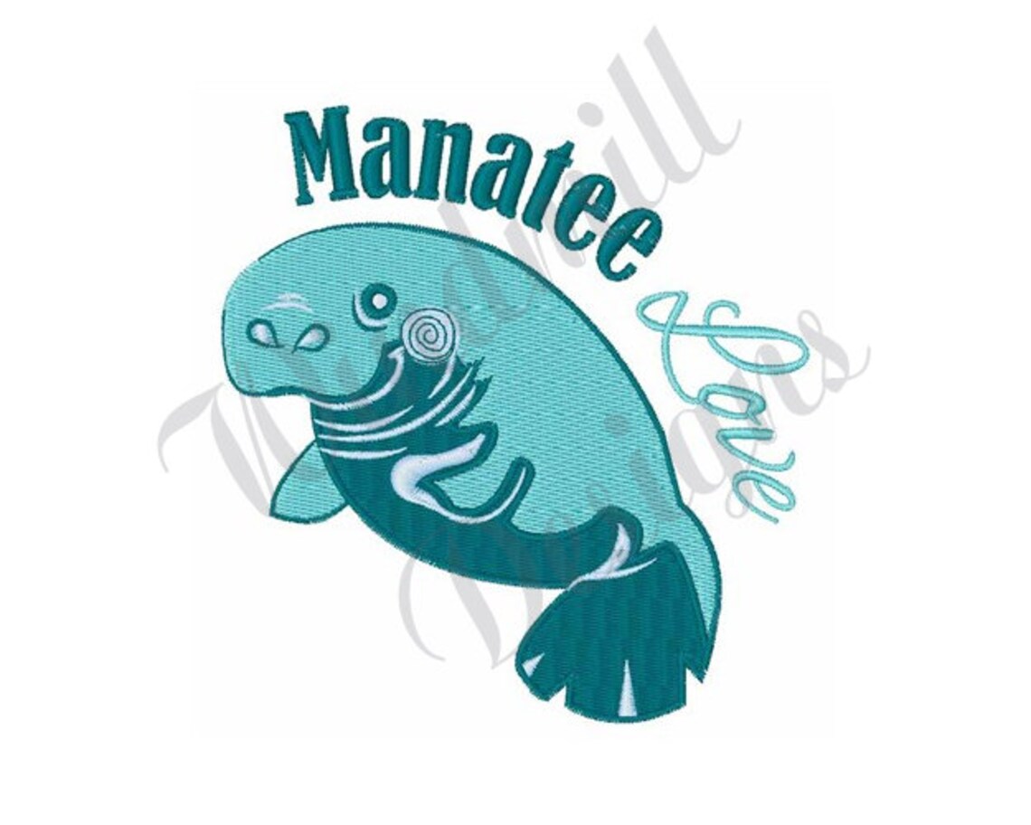 Manatee Love Machine Embroidery Design Embroidery Designs - Etsy