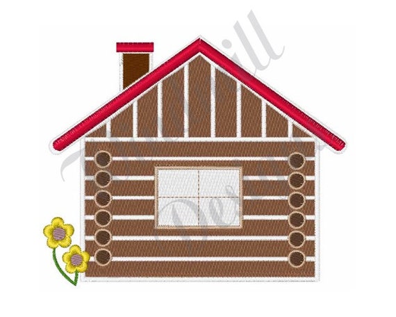 Log Cabin Machine Embroidery Design Embroidery Designs | Etsy