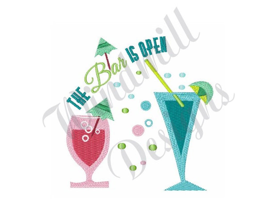 Bar is Open - Machine Embroidery Design, Embroidery Designs, Embroidery ...