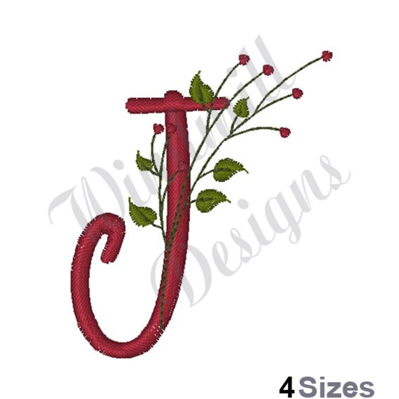 Letter J Embroidery - Etsy