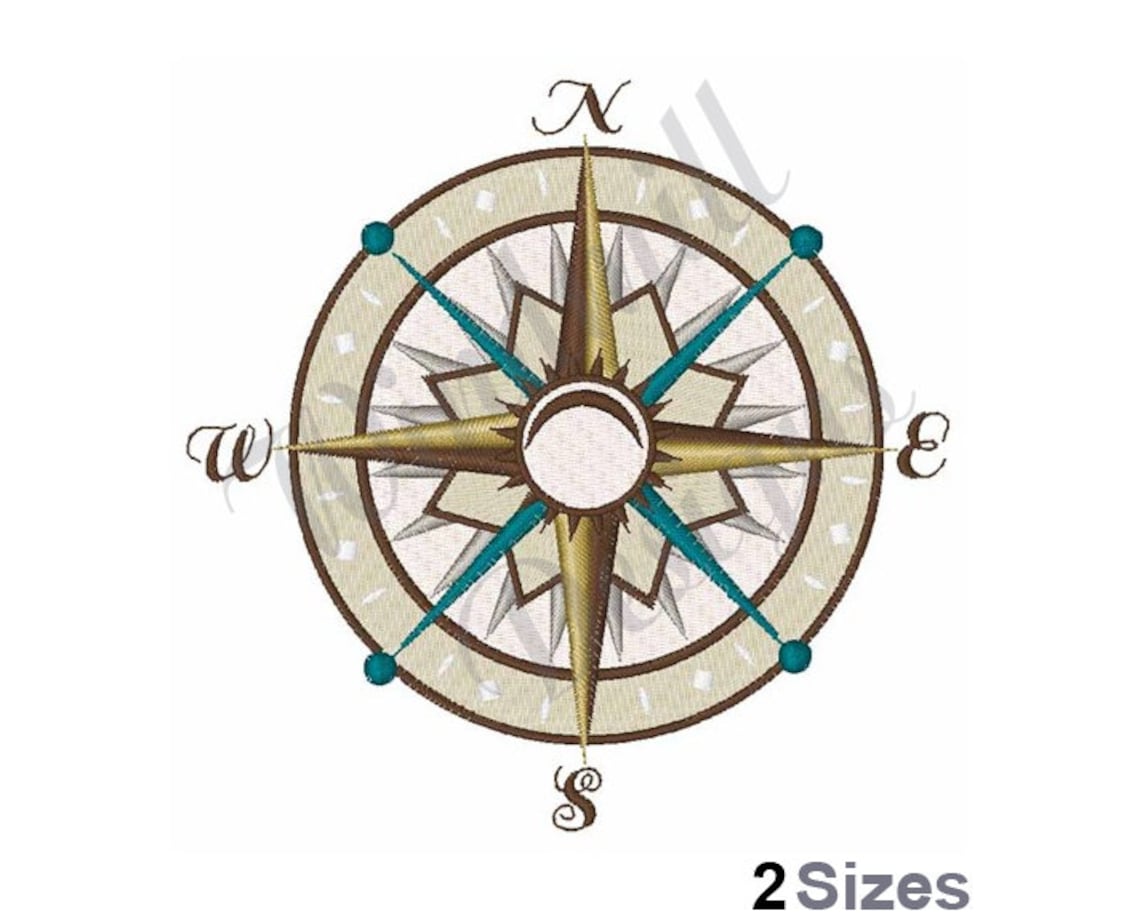 Compass Rose 3 Sizes Machine Embroidery Design Embroidery | Etsy