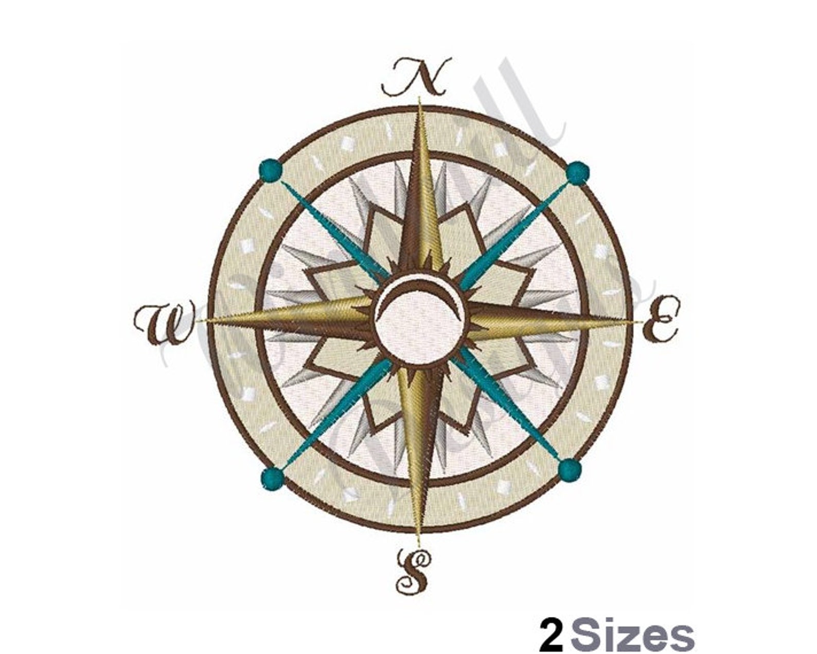 Compass Rose 3 Sizes Machine Embroidery Design, Embroidery Designs ...