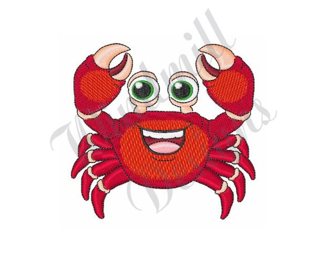 Happy Cute Crab - Machine Embroidery Design, Embroidery Designs ...