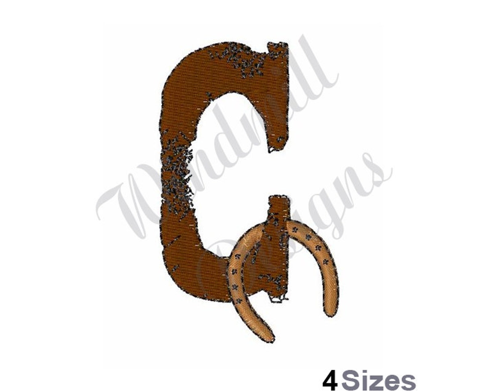 Cowboy Western Letter C Machine Embroidery Design | Etsy