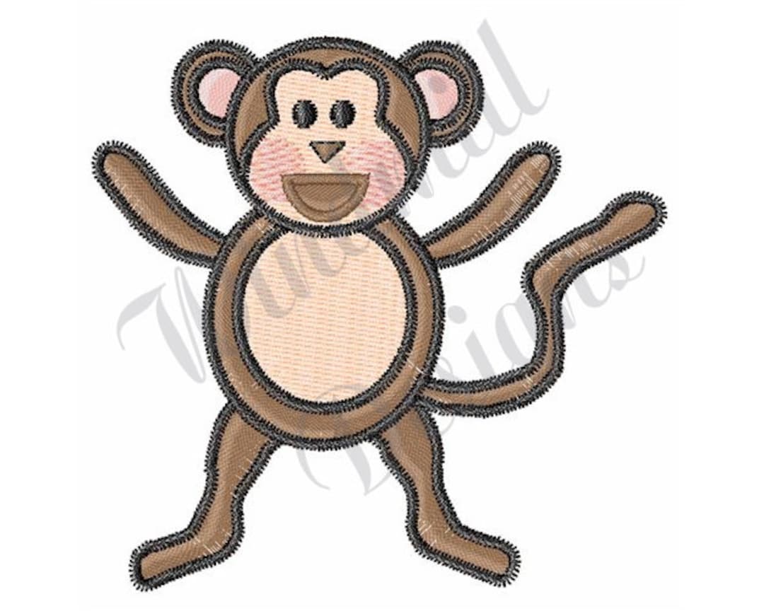 Cute Monkey - Machine Embroidery Design, Embroidery Designs, Machine ...