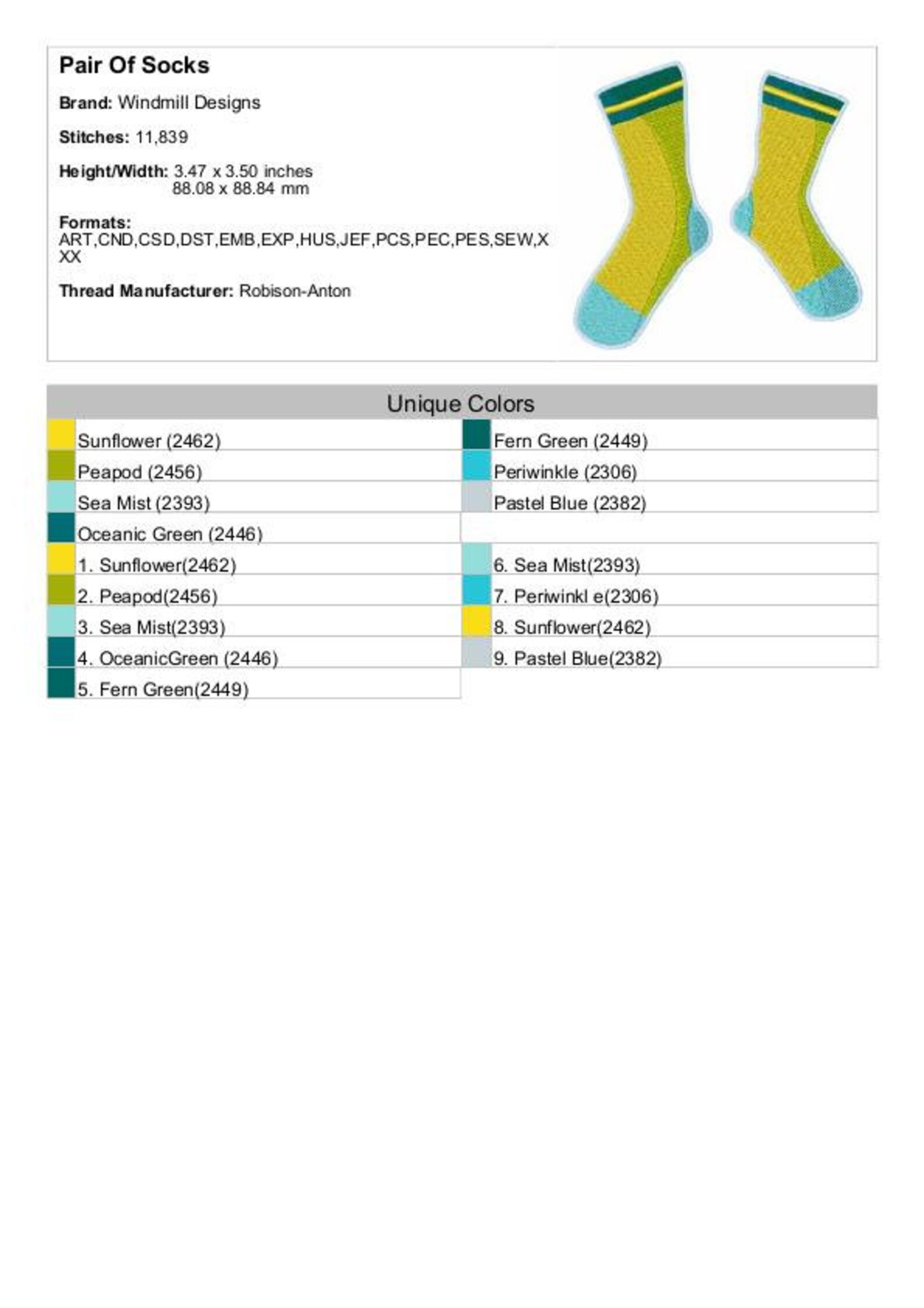 Pair of Socks - Machine Embroidery Design, Embroidery Designs, Machine ...