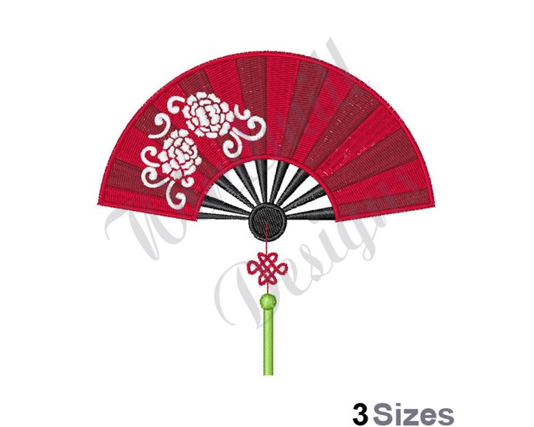 Japanese Fan Machine Embroidery Design, Embroidery Designs, Machine ...