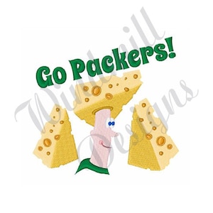 Go Packers Cheese Head Machine Embroidery Design. Green Bay Packers Fan ...