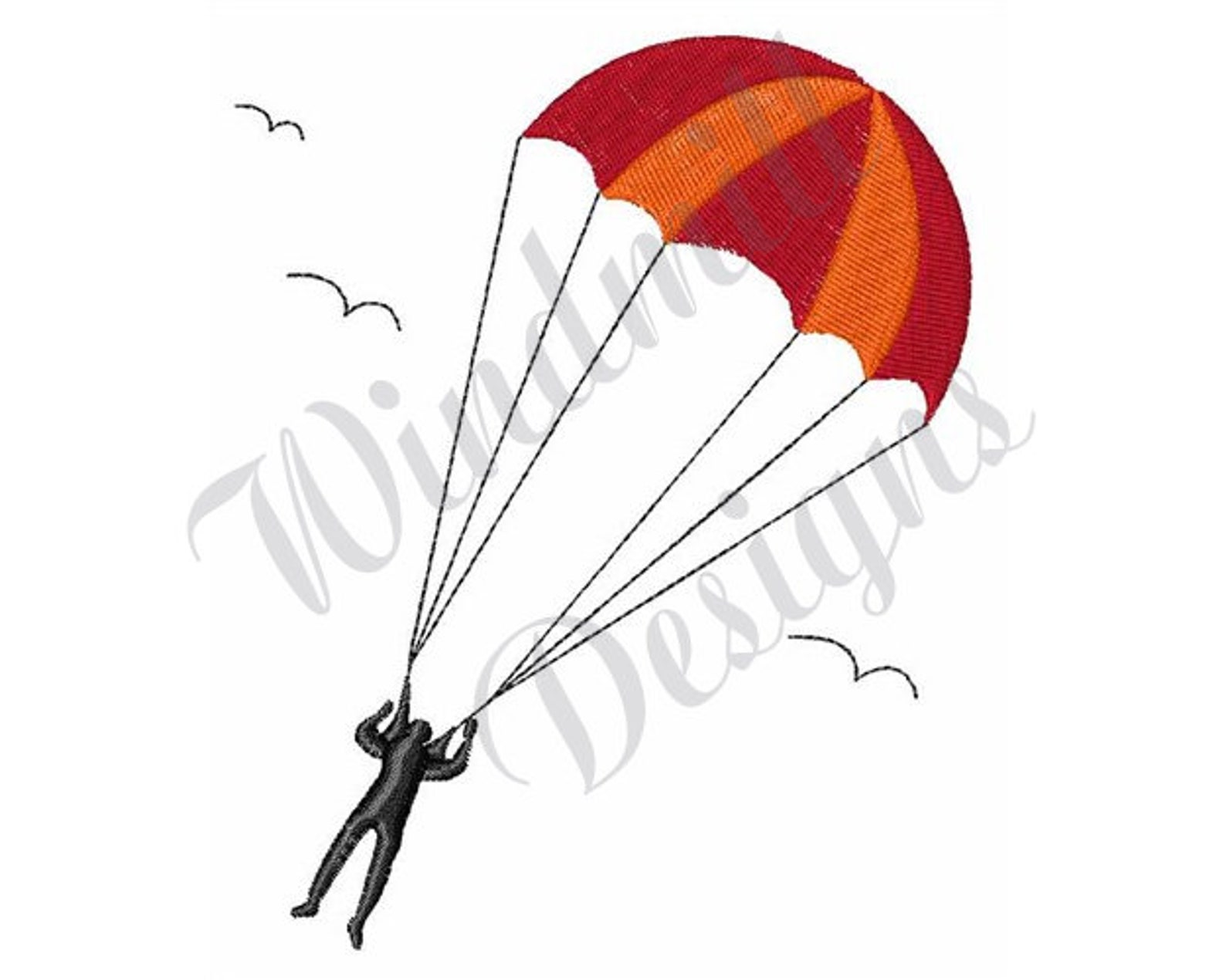 Skydiver Machine Embroidery Design Embroidery Designs - Etsy