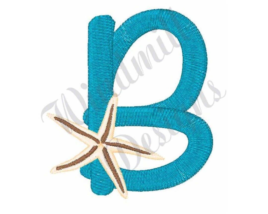 Seashell Font Uppercase Letter B - Machine Embroidery Design ...