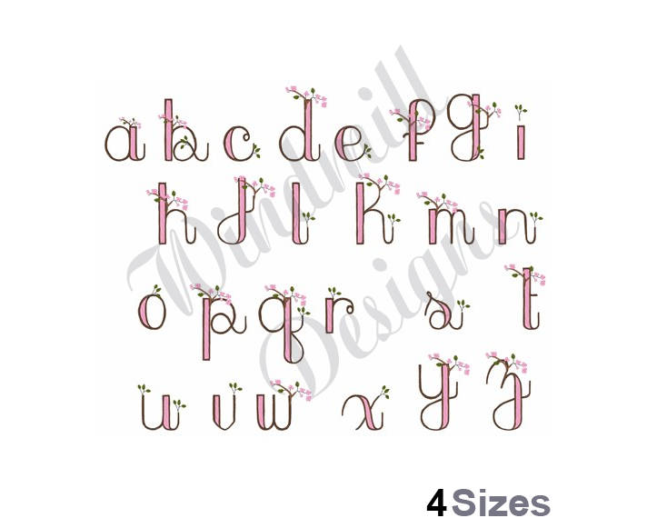 Cherry Blossom Font Machine Embroidery Font Embroidery | Etsy