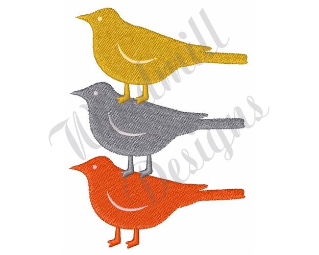 Three Birds Machine Embroidery Design Embroidery Designs - Etsy