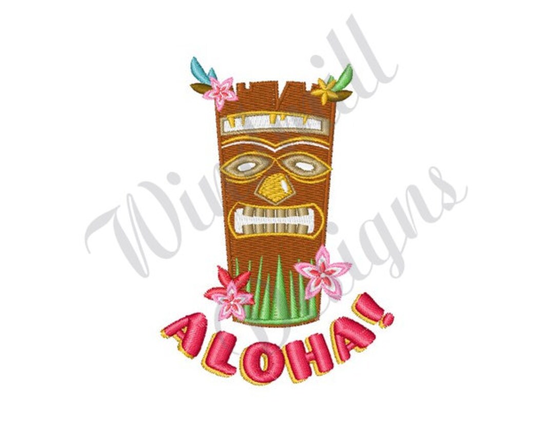 Tiki Aloha - Machine Embroidery Design, Embroidery Designs, Machine ...
