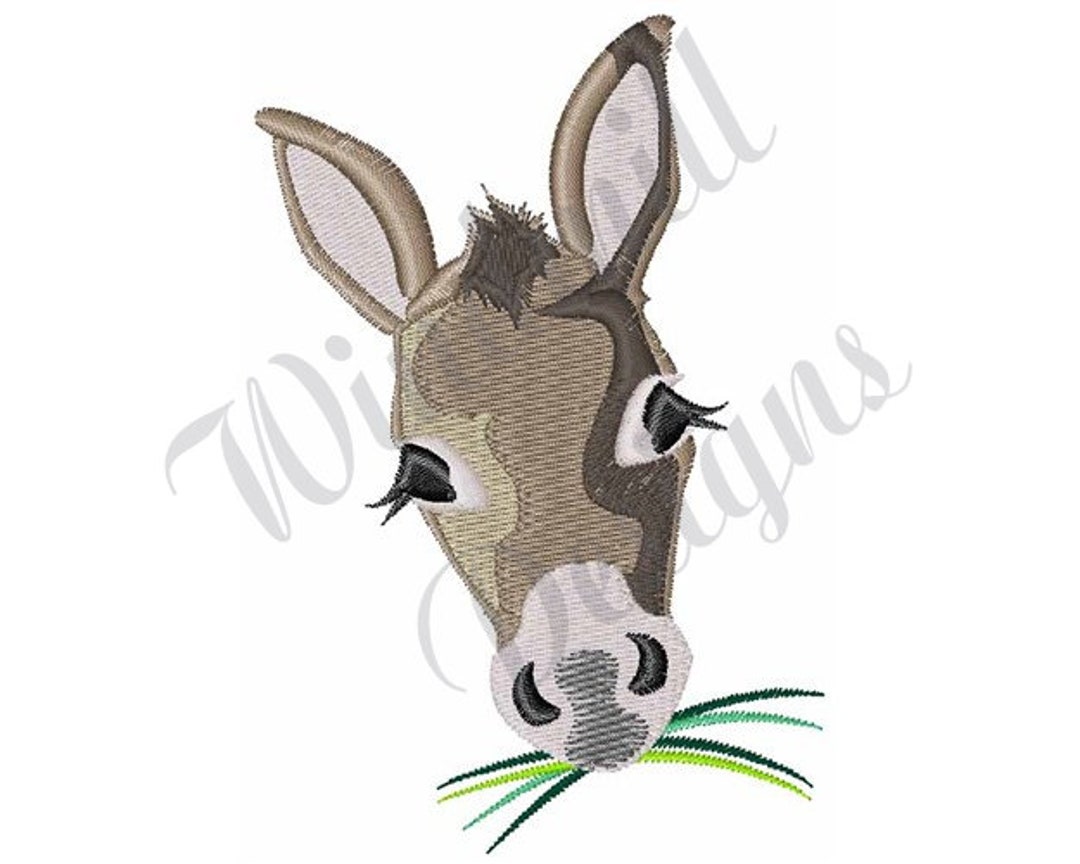 Donkey Head Machine Embroidery Design, Embroidery Designs, Machine ...