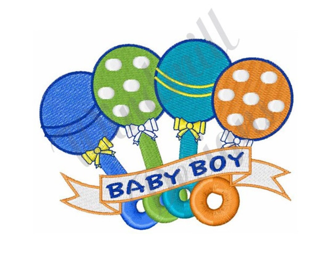 Baby Boy Rattles -machine Embroidery Design, Embroidery Designs ...