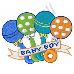 Baby Boy Rattles -machine Embroidery Design, Embroidery Designs ...