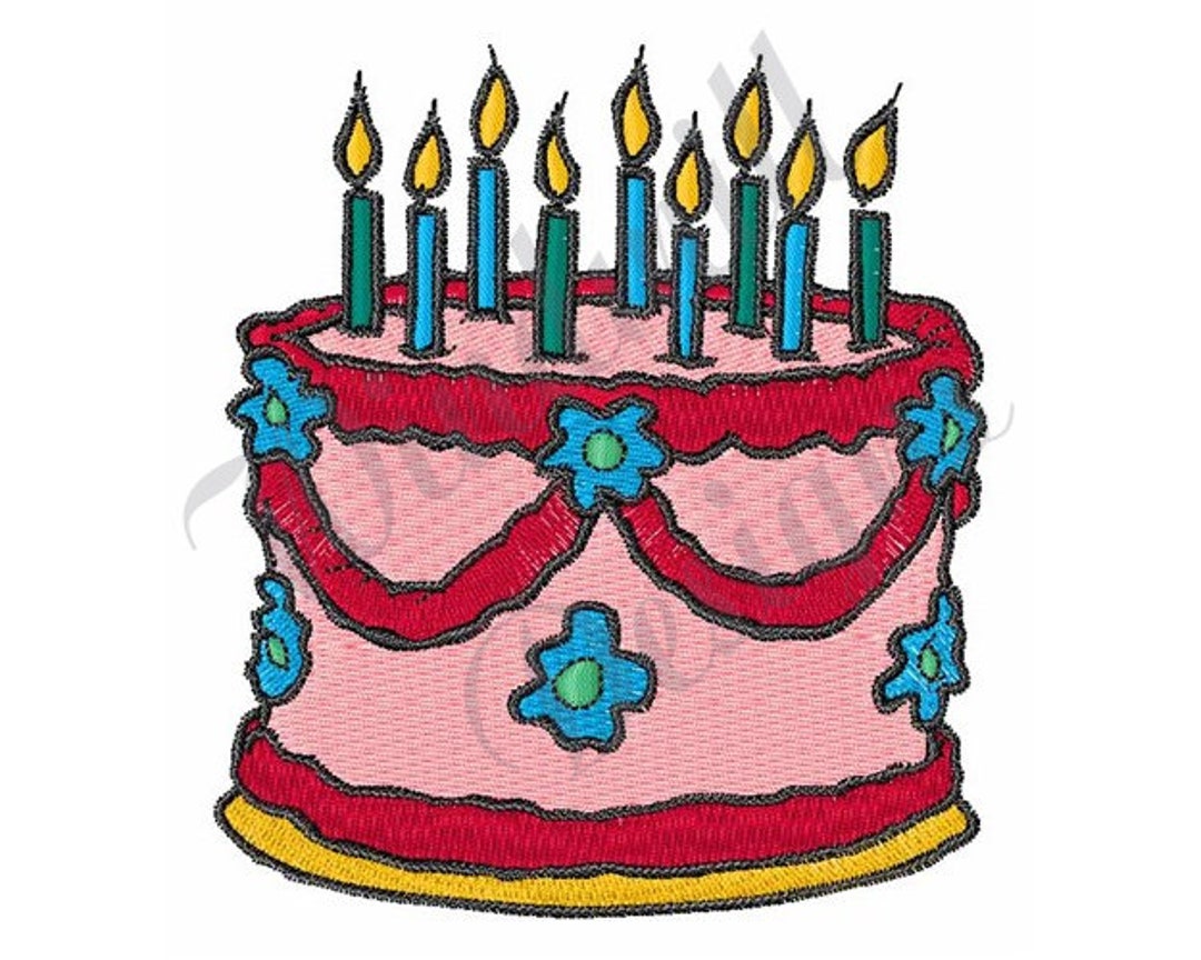 Birthday Cake - Machine Embroidery Design, Embroidery Designs, Machine ...