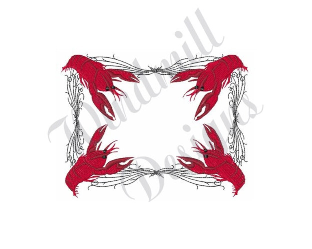 Crawfish Frame - Machine Embroidery Design, Embroidery Designs, Machine ...