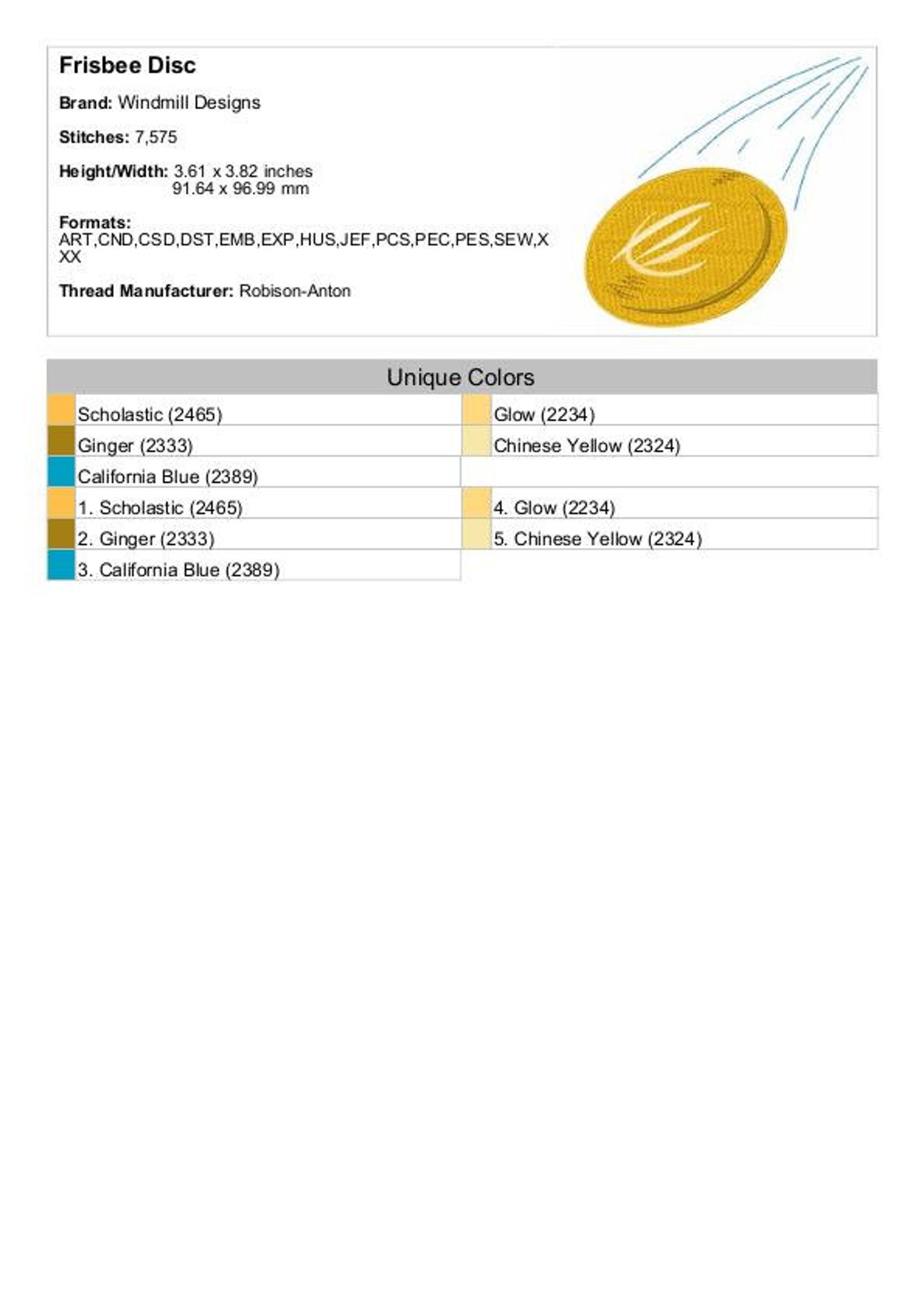 Frisbee Disc - Machine Embroidery Design, Embroidery Designs, Machine ...