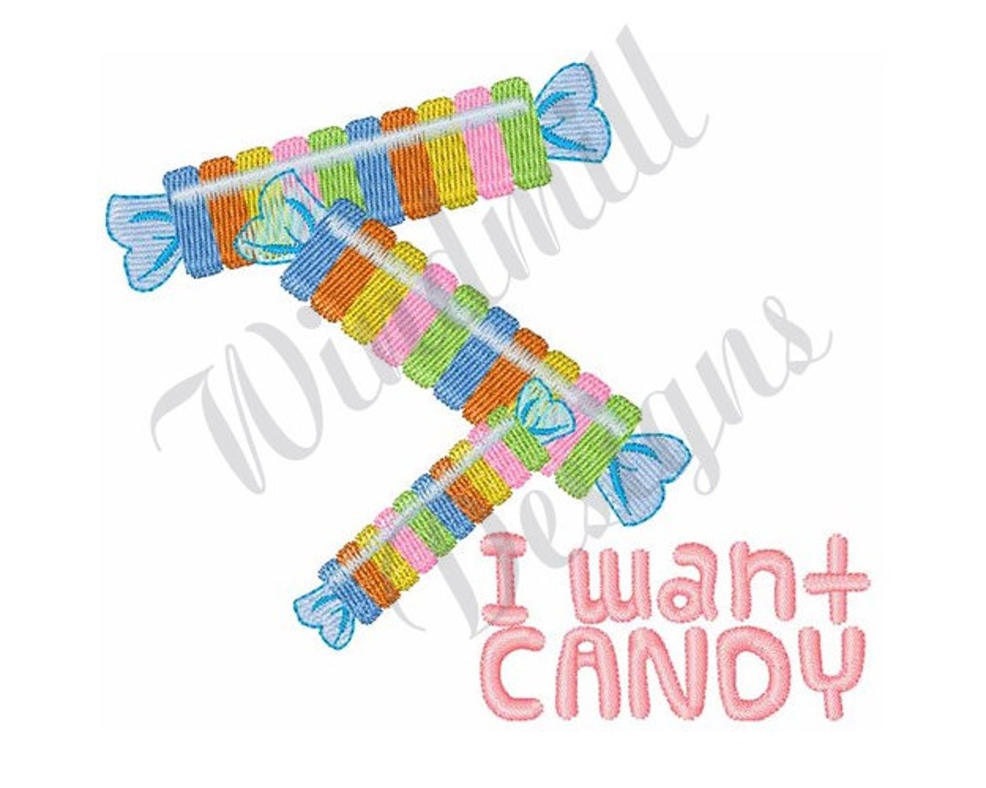 Halloween Candy Machine Embroidery Design, I Want Candy for Trick or ...