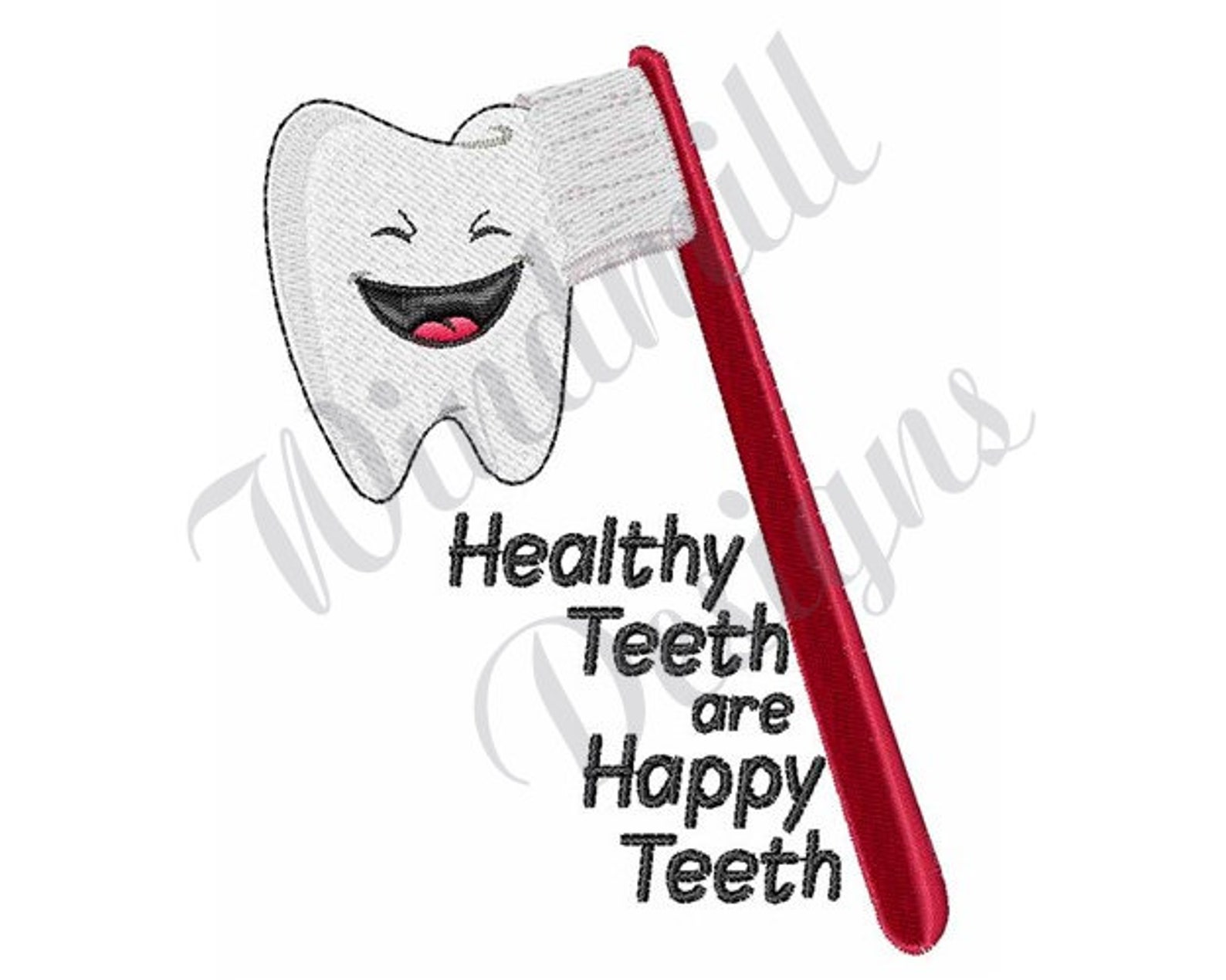 Toothbrush Machine Embroidery Design Embroidery Designs - Etsy