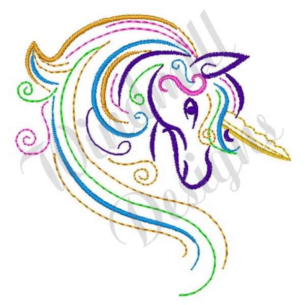 Unicorn Head Embroidery Design - Etsy
