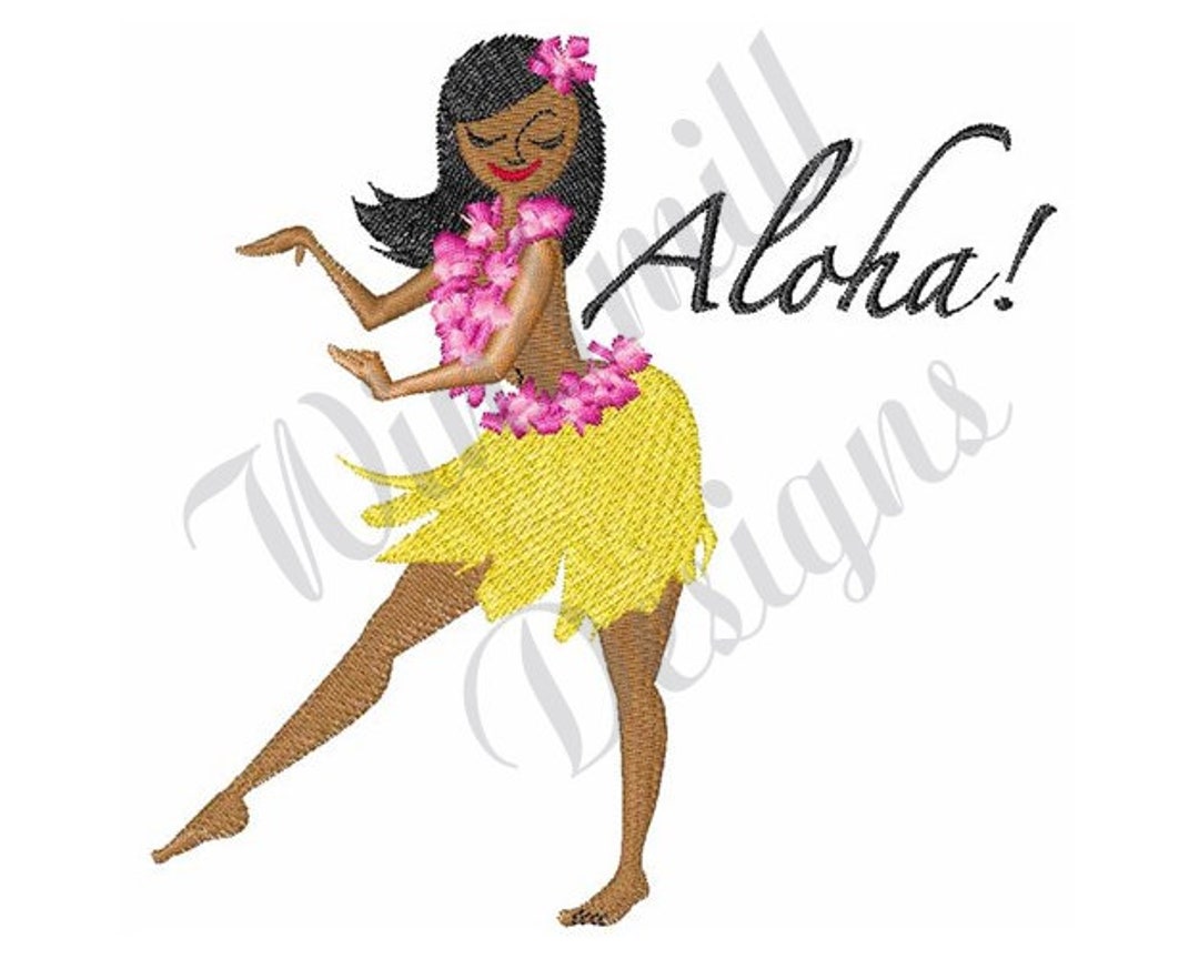 Aloha Hula Girl - Machine Embroidery Design, Embroidery Designs ...