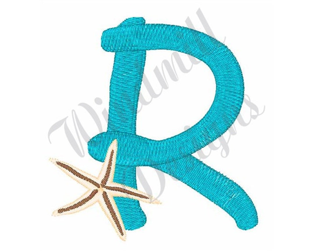 Seashell Font Uppercase Letter R - Machine Embroidery Design ...