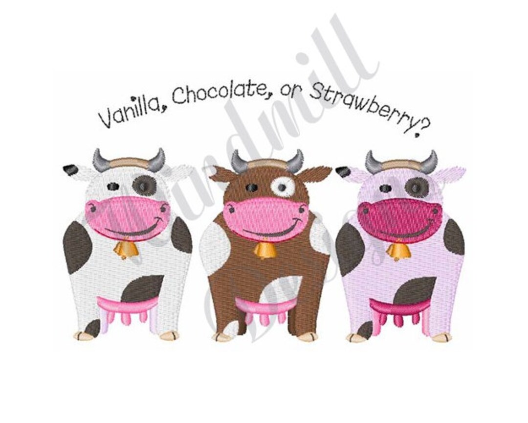 Milk Flavor Cows -machine Embroidery Design, Embroidery Designs ...