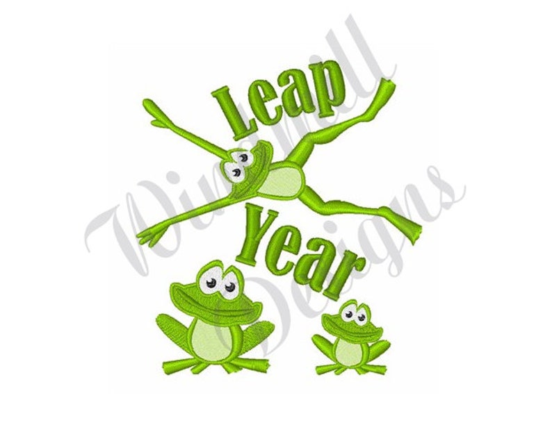 Leap Year Frog Machine Embroidery Design Embroidery | Etsy