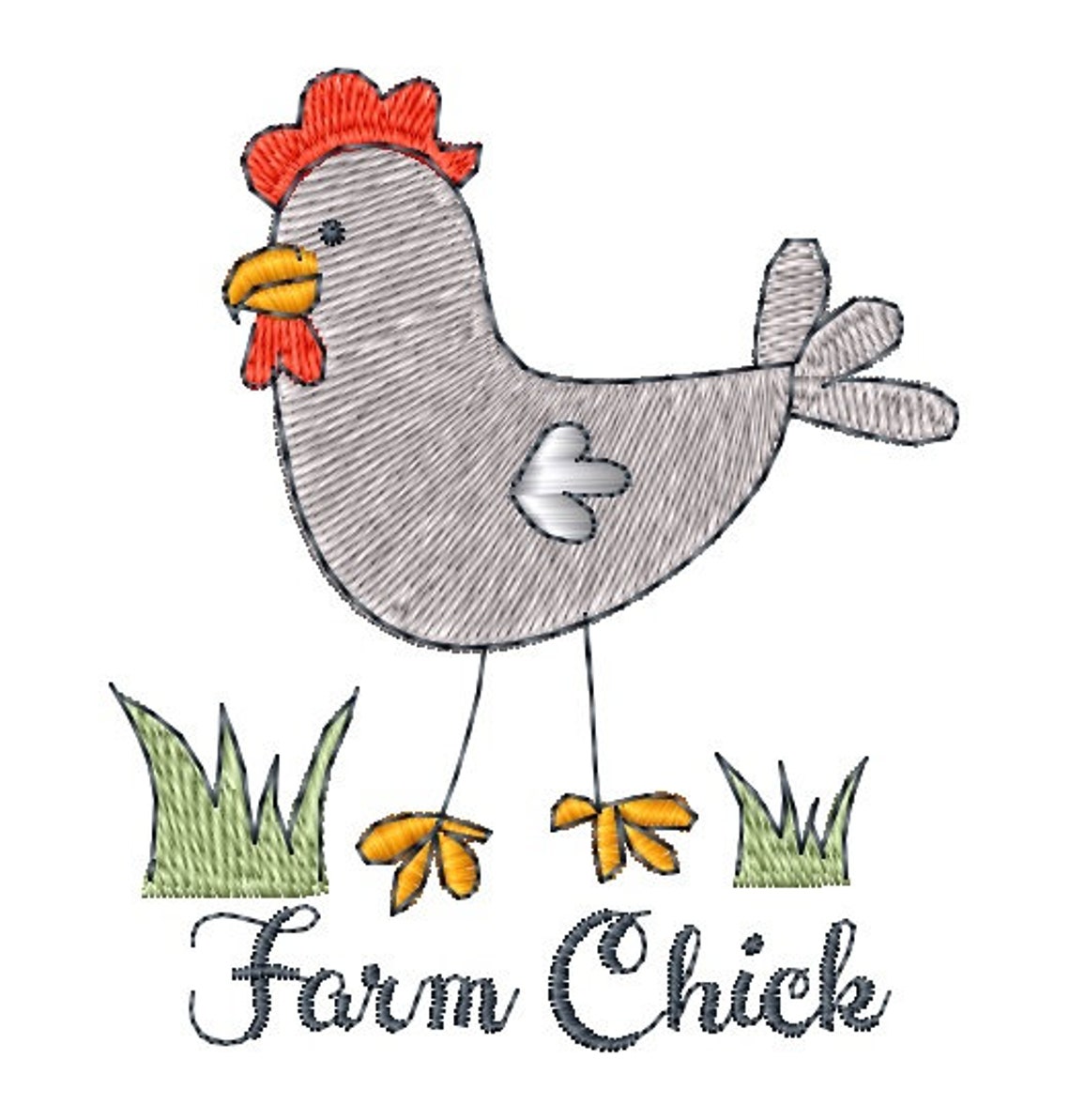 Farm Chick Machine Embroidery Design Embroidery Designs - Etsy