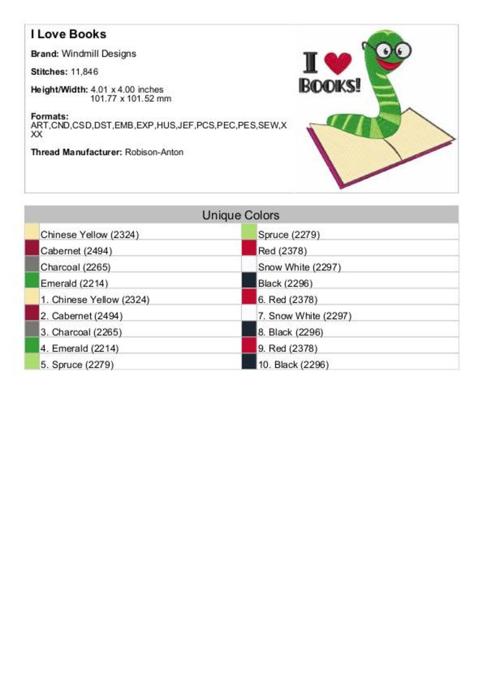 Bookworm Machine Embroidery Design Embroidery Designs - Etsy