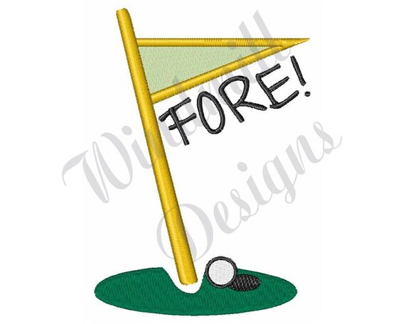 Golf Flag Fore Machine Embroidery Design Embroidery | Etsy