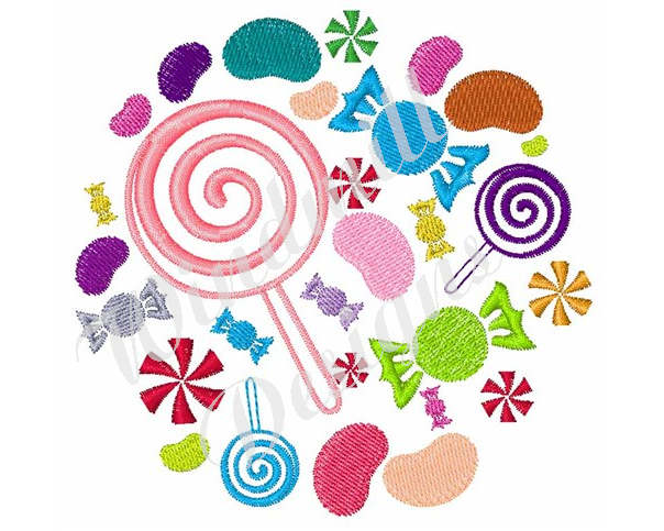 Candy Sweets Machine Embroidery Design | Etsy