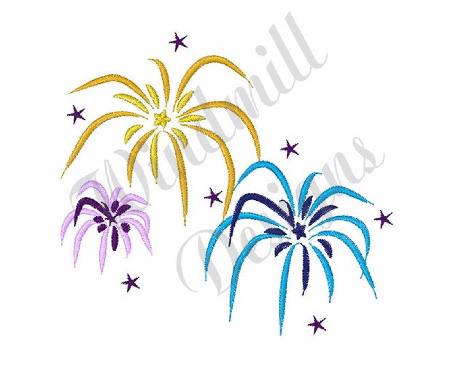 Fireworks Machine Embroidery Design Embroidery Designs - Etsy