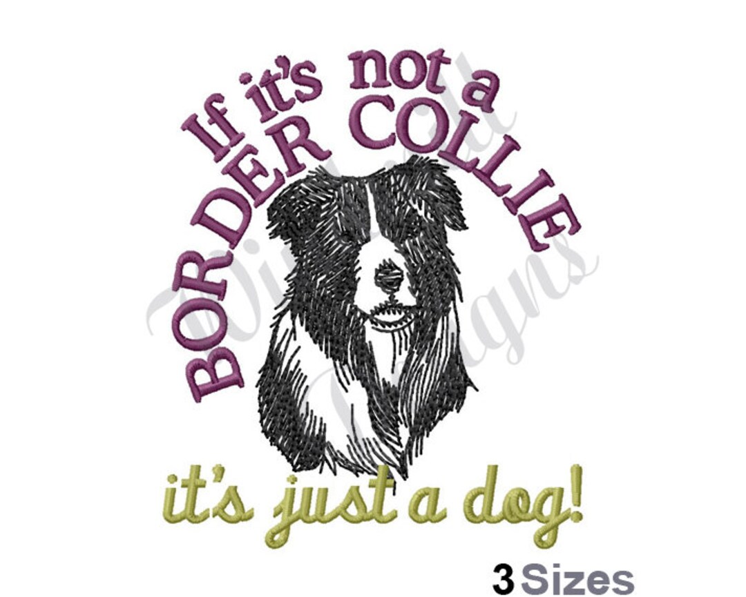 Border Collie - Machine Embroidery Design, Embroidery Designs, Machine ...