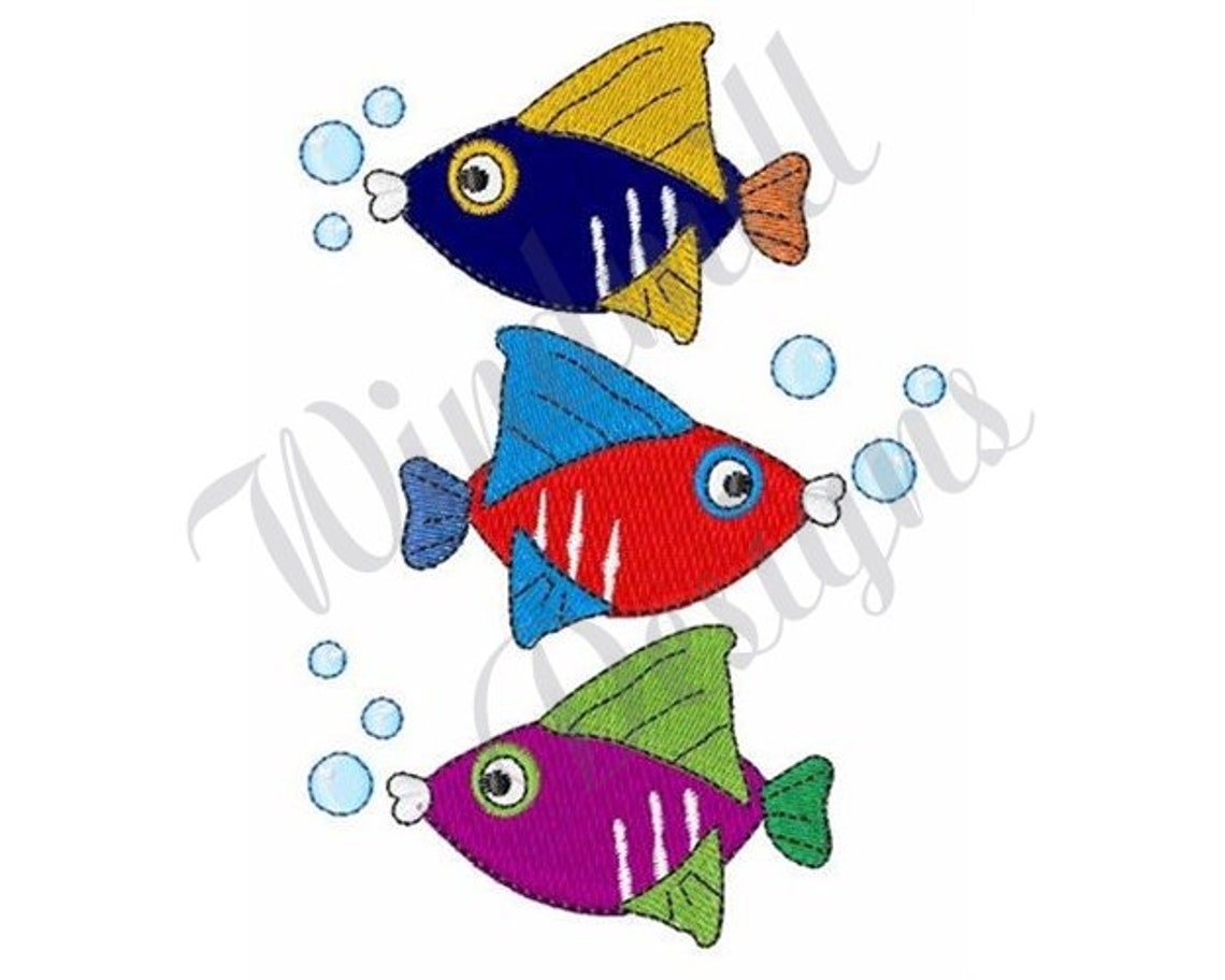 Colorful Fish machine Embroidery Design Embroidery Designs | Etsy