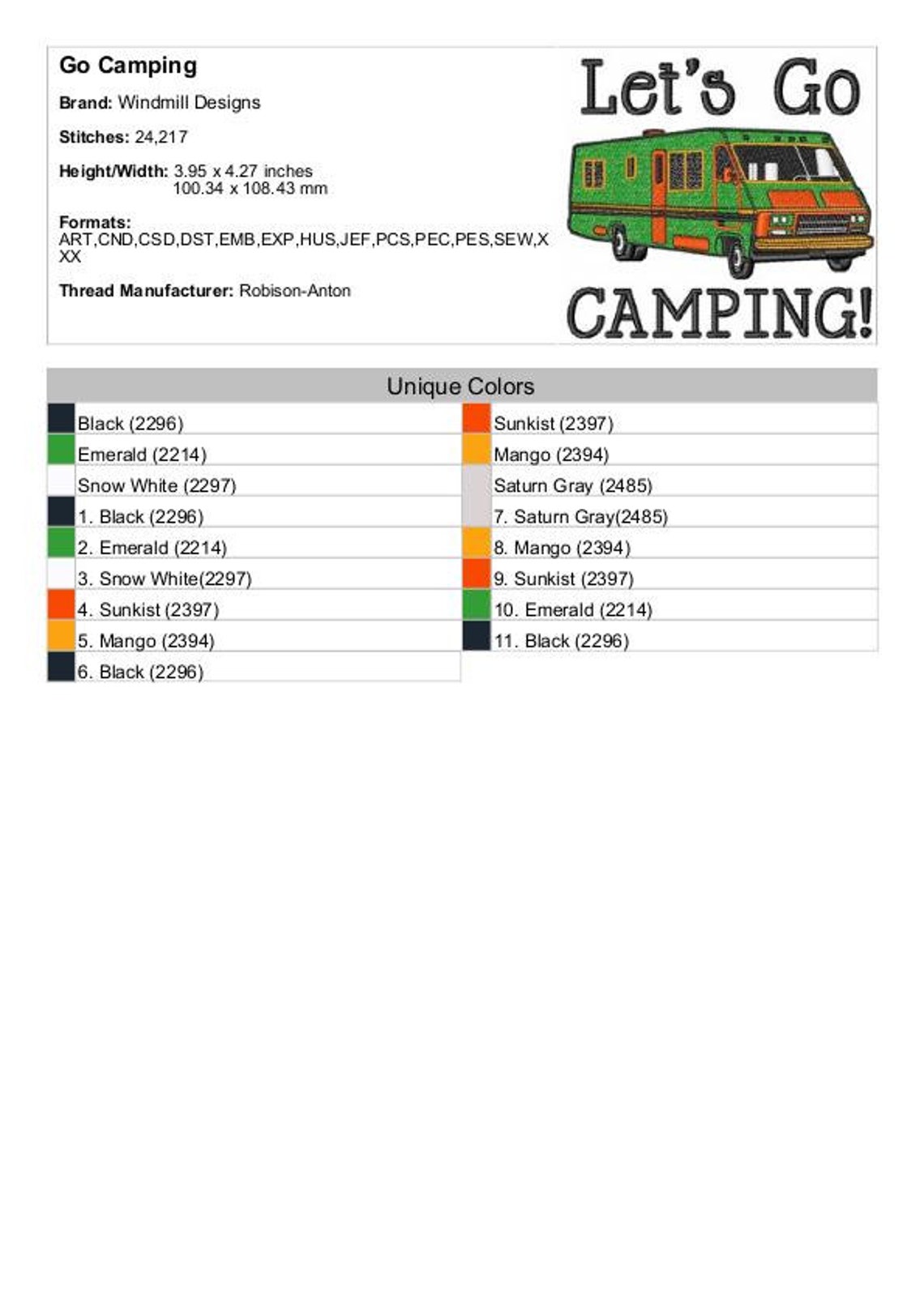 Go Camping RV - Machine Embroidery Design, Embroidery Designs ...