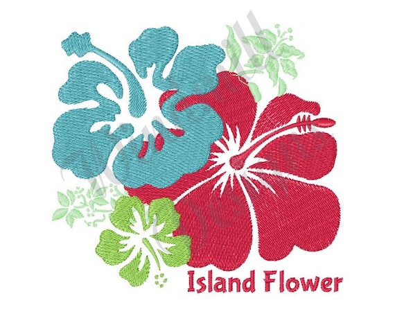 Island Flower Machine Embroidery Design Embroidery Designs - Etsy