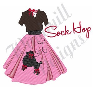 Sock Hop Poodle Skirt Machine Embroidery Design, Embroidery Designs ...
