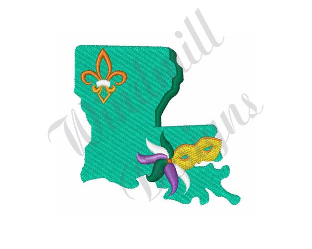 State of Louisiana - Machine Embroidery Design, Embroidery Designs ...
