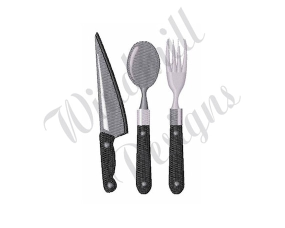 Fork Knife Spoon machine Embroidery Design Embroidery - Etsy