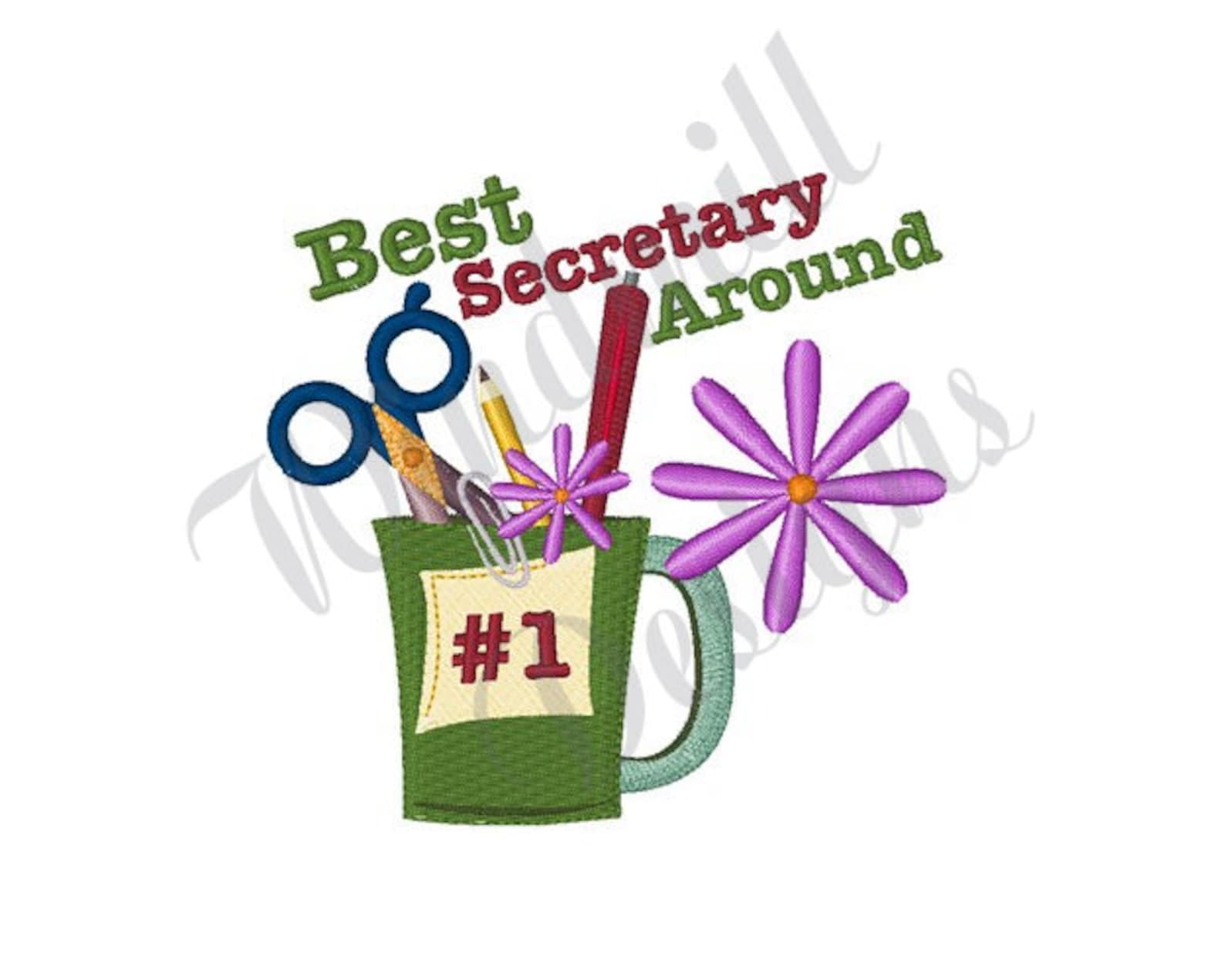 Secretaries Day Machine Embroidery Design Embroidery - Etsy