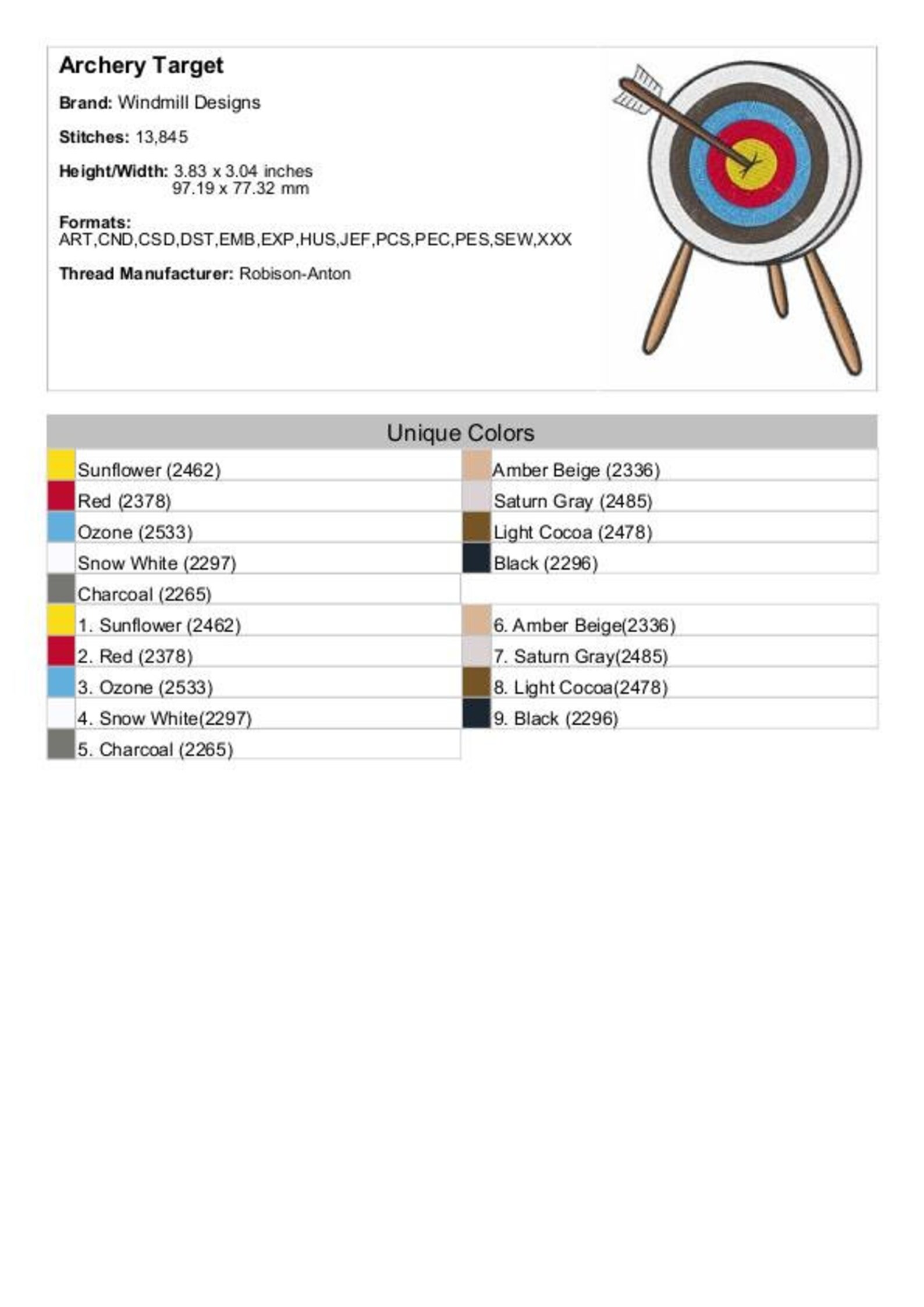 Archery Target - Machine Embroidery Design, Embroidery Designs, Machine ...