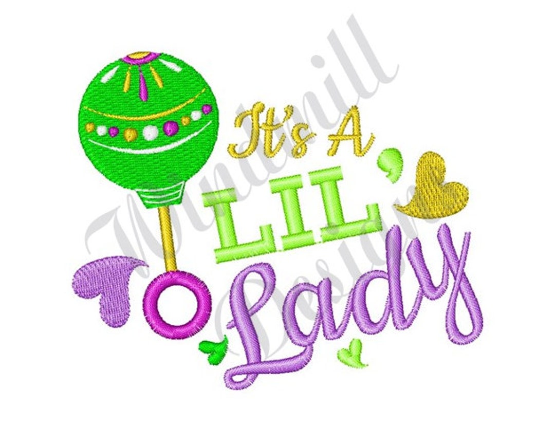 It's A Little Lady Baby Girl - Machine Embroidery Design - Etsy