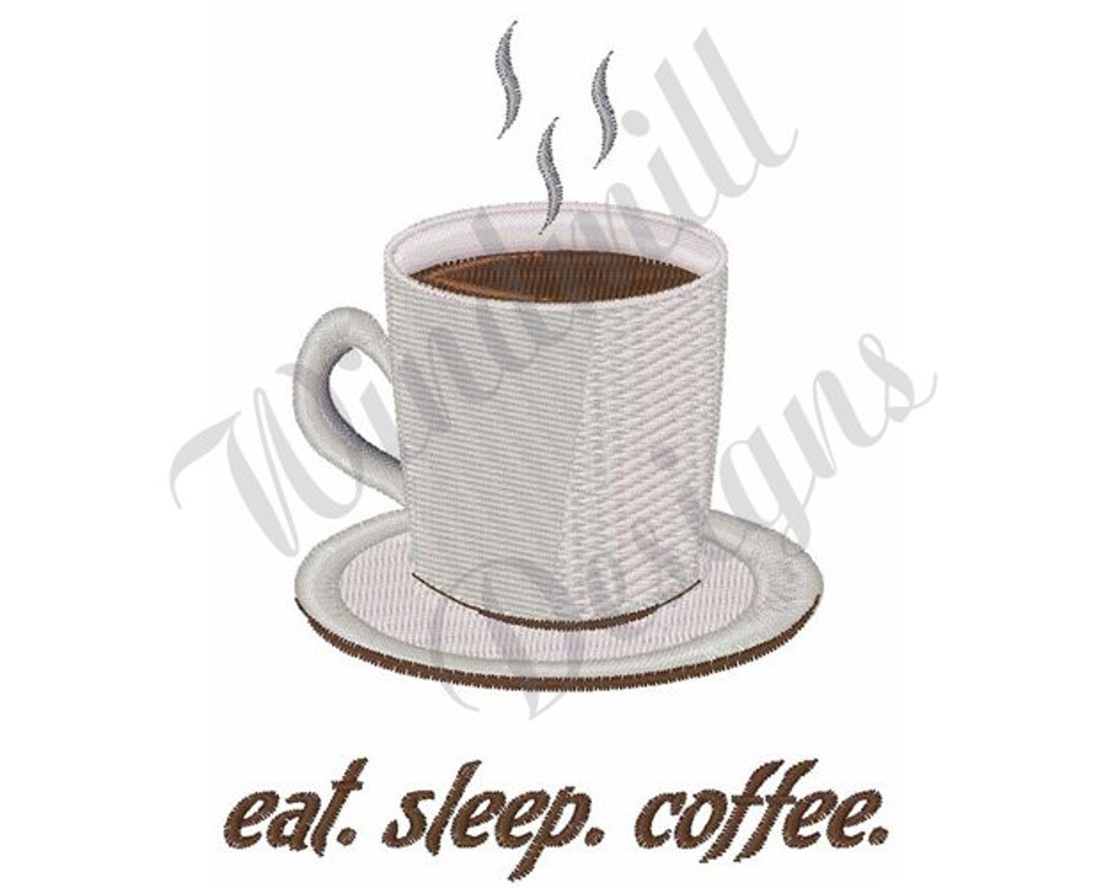 Eat Sleep Coffee Machine Embroidery Design Embroidery | Etsy