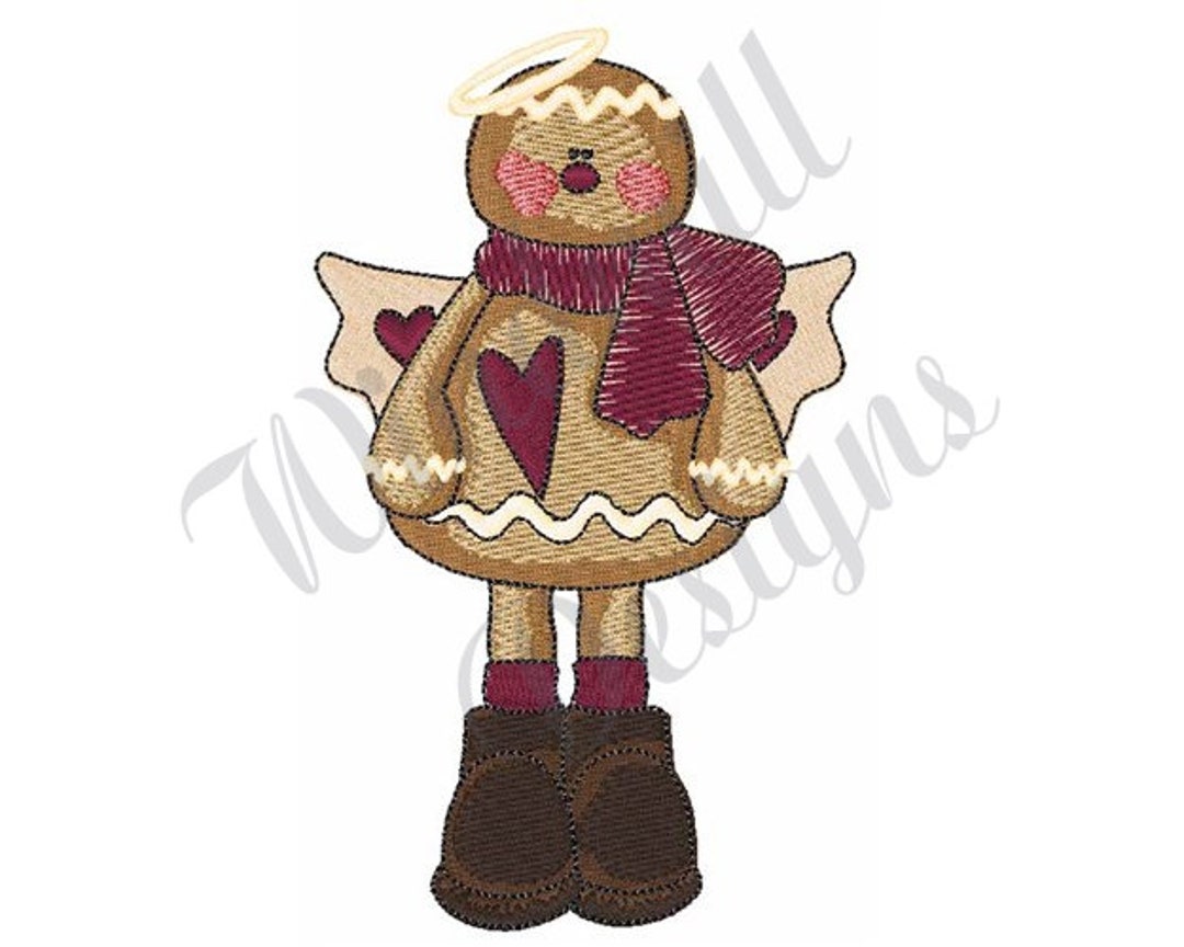 Gingerbread Angel Machine Embroidery Design, Embroidery Designs ...
