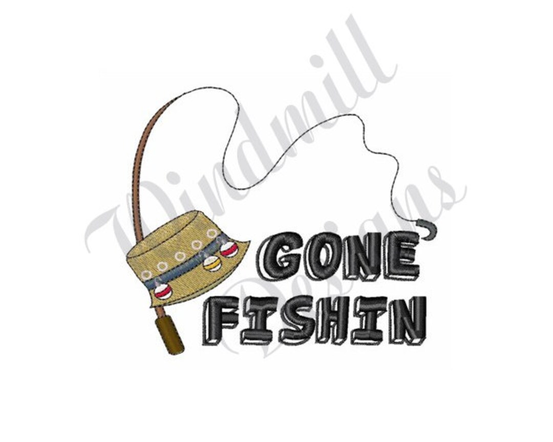 Gone Fishing - Machine Embroidery Design, Embroidery Designs, Machine ...